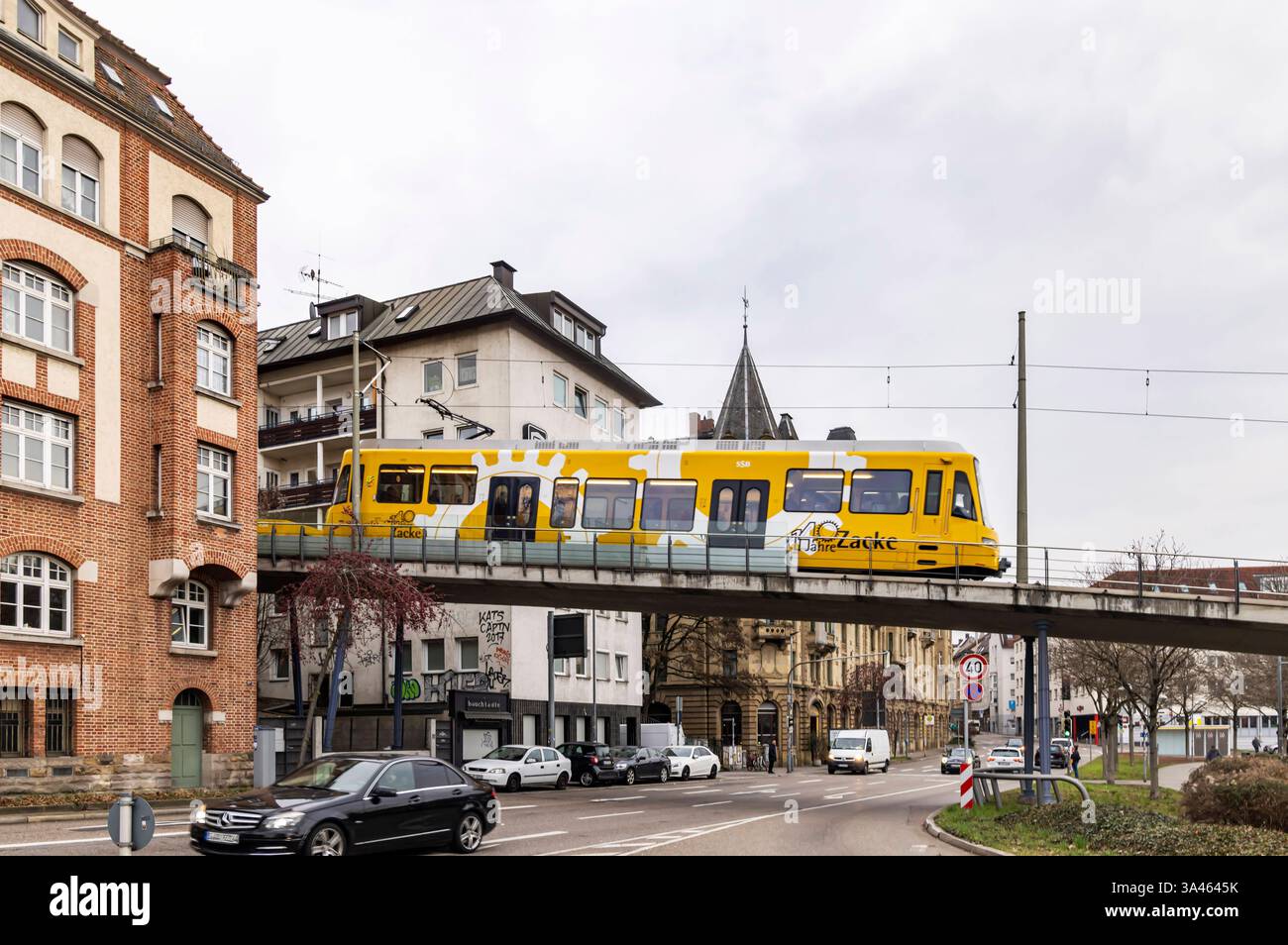 Zahnradbahn der Stuttgarter Straßenbahnen AG, SSB. Die Zacke verbindet ...