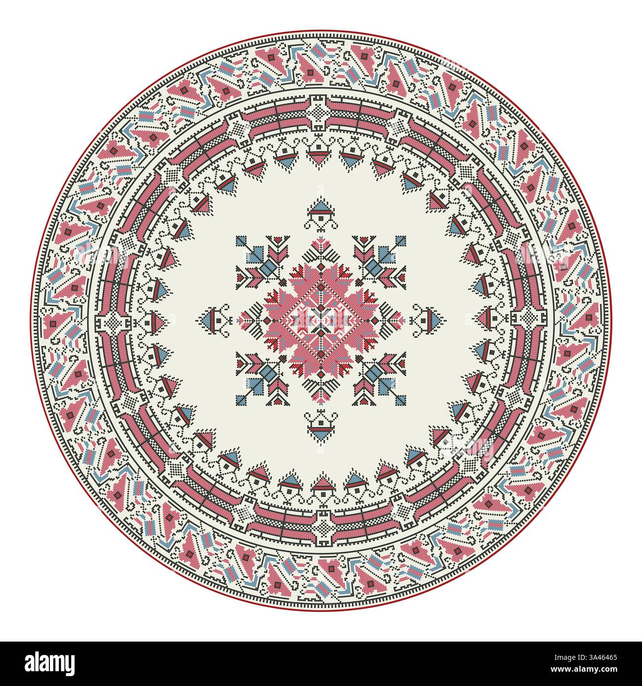 Traditional Bulgarian embroidery design element over white background ...