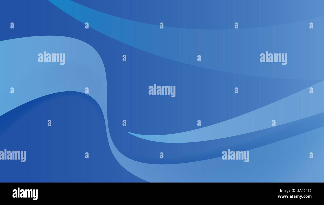 Abstract blue wave vector background with smooth curves and dynamic ...