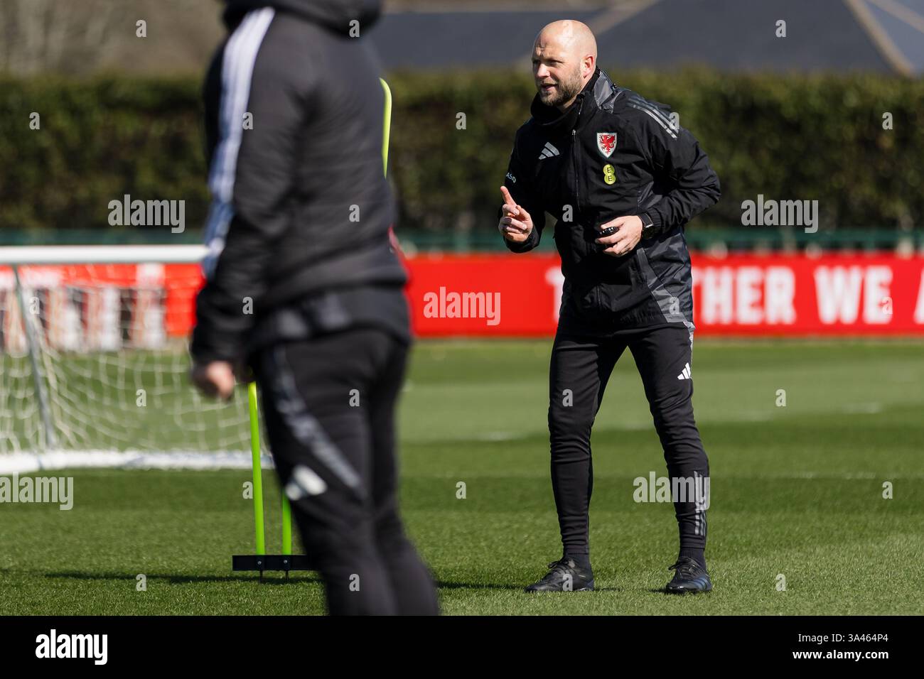 PONTYCLUN, UK. 18th Mar, 2025. Wales' Assistant Coach James Rowberry ...