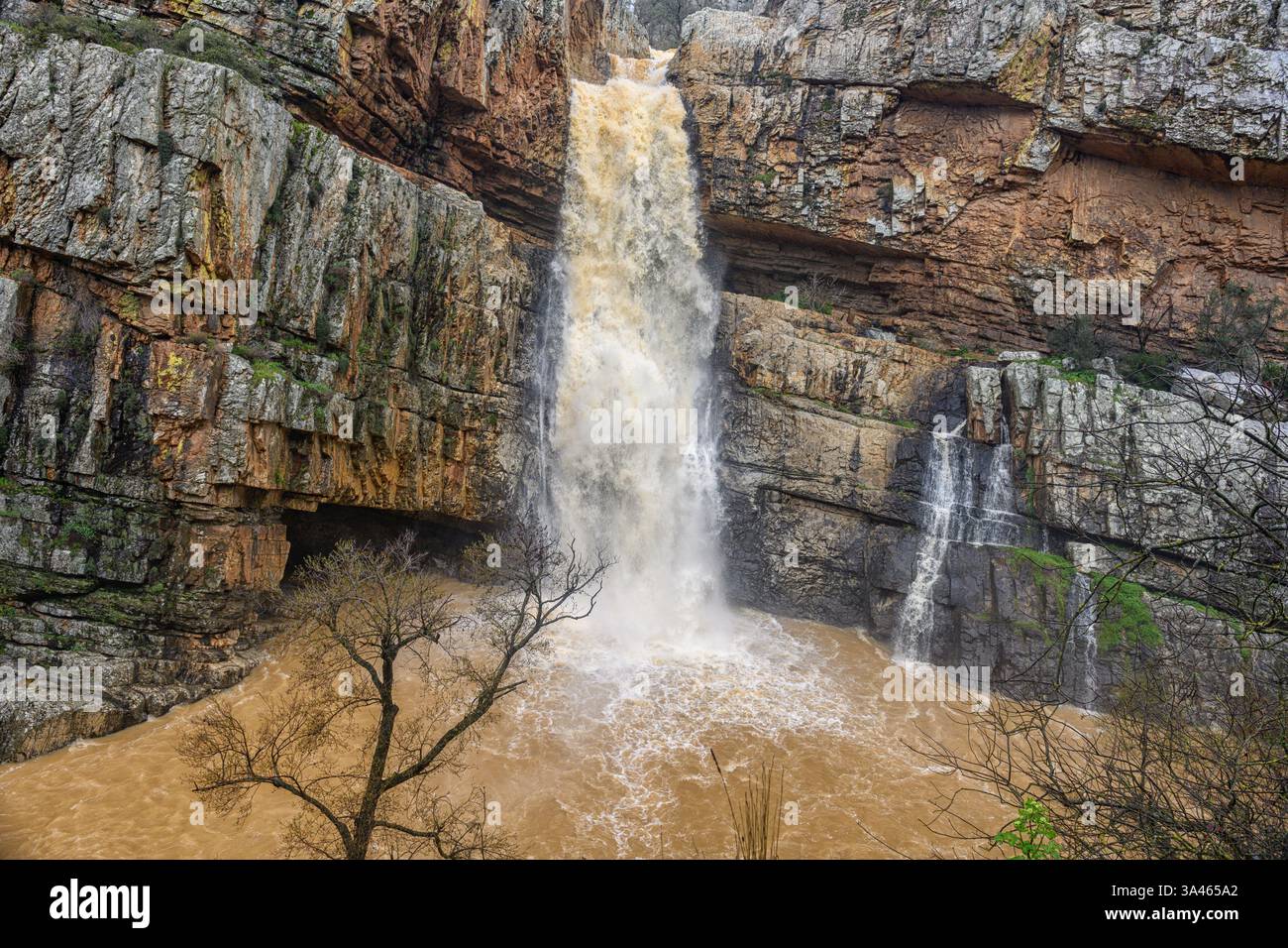 Cascada de la Cimbarra, a stunning waterfall in Spain, cascades over ...