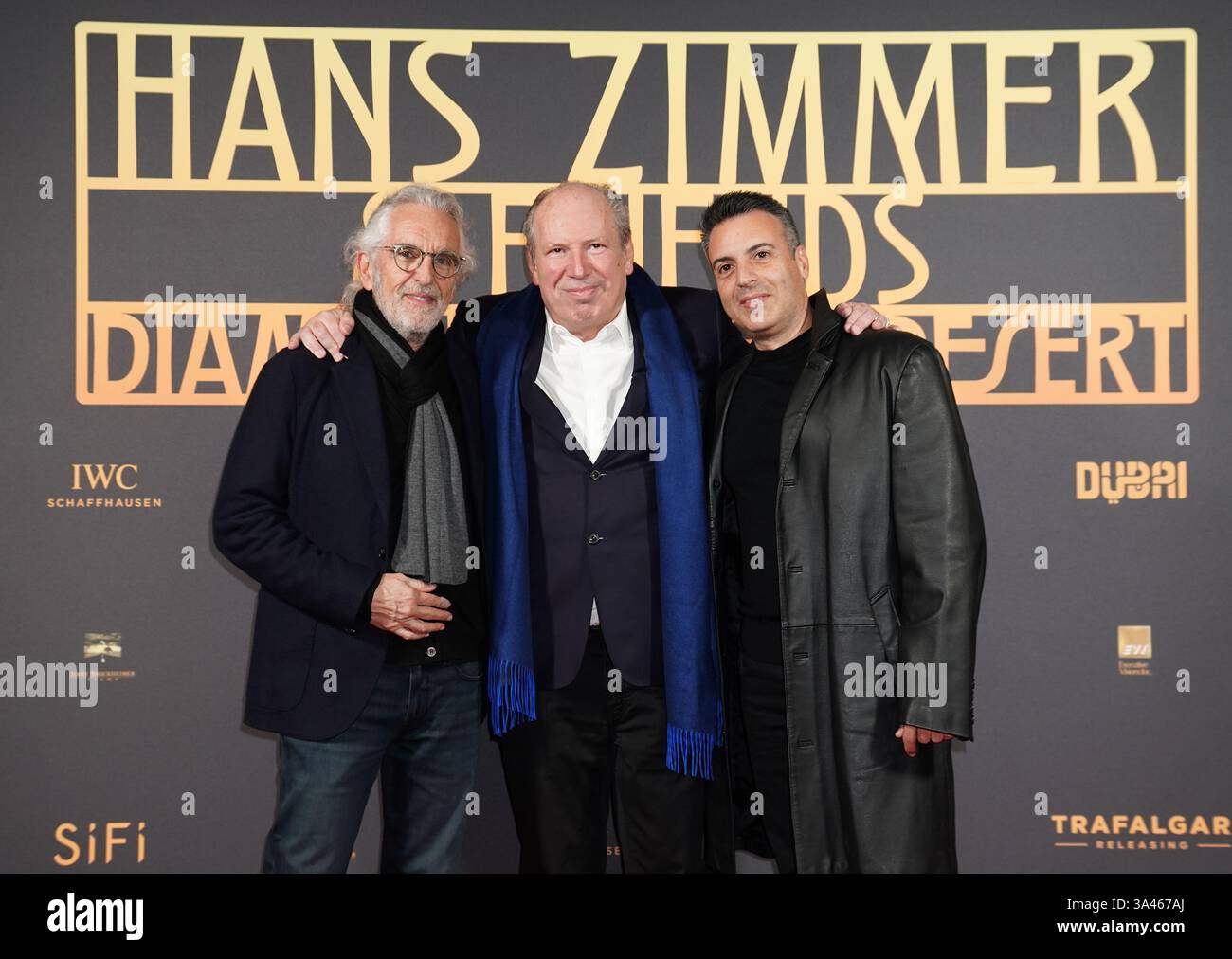 (left to right) Steve Kofsky, Hans Zimmer and Omar Saab at a photocall ...