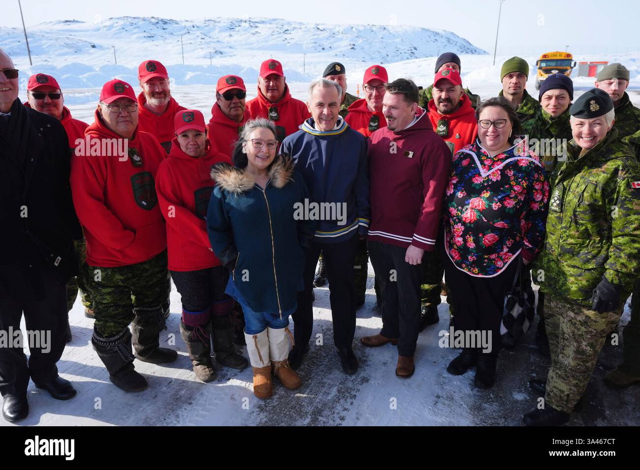 Canada's Defence Minister Bill Blair, front left, Nunavut MLA Janet ...