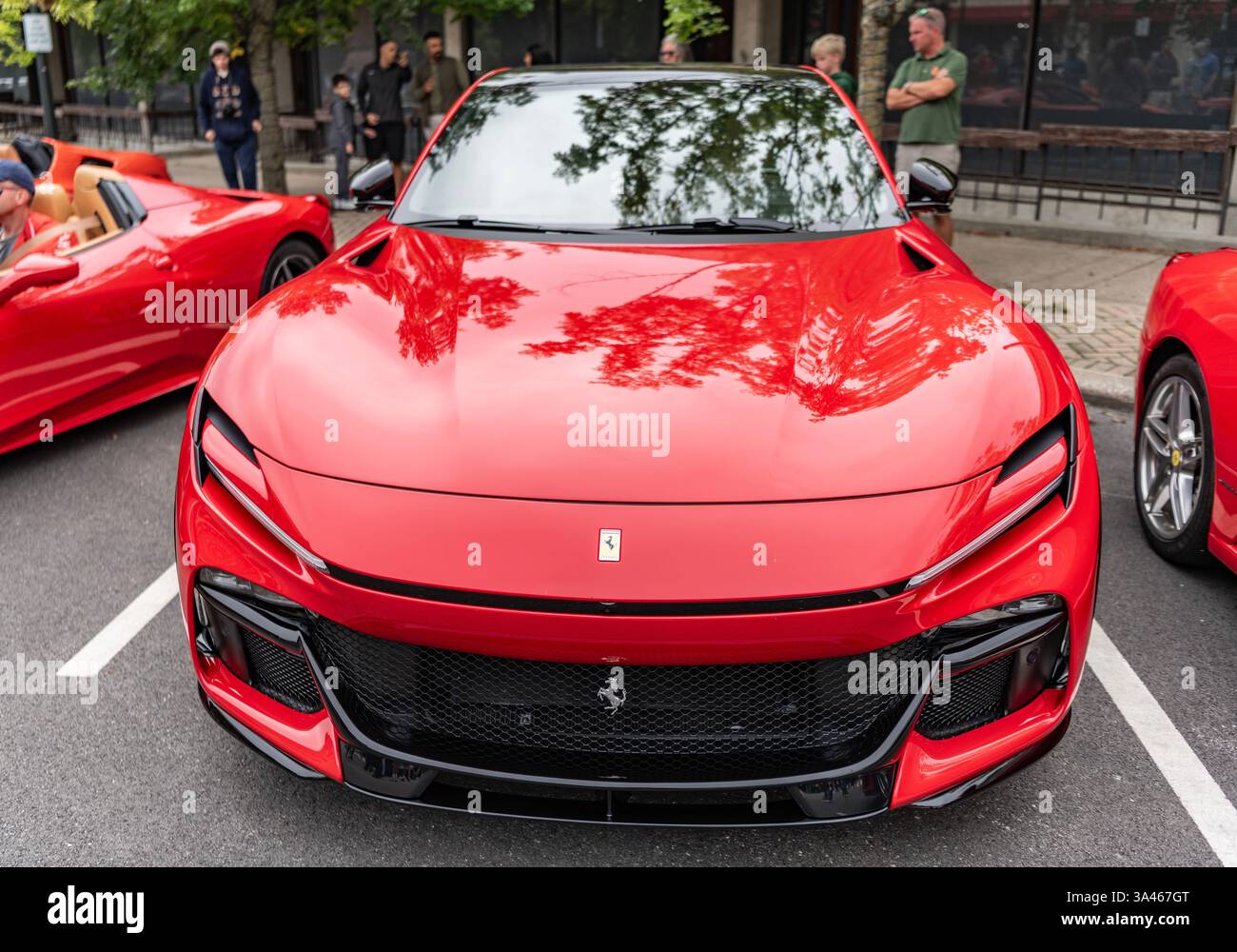 Chicago, Illinois - September 29, 2024: Ferrari Purosangue red color ...