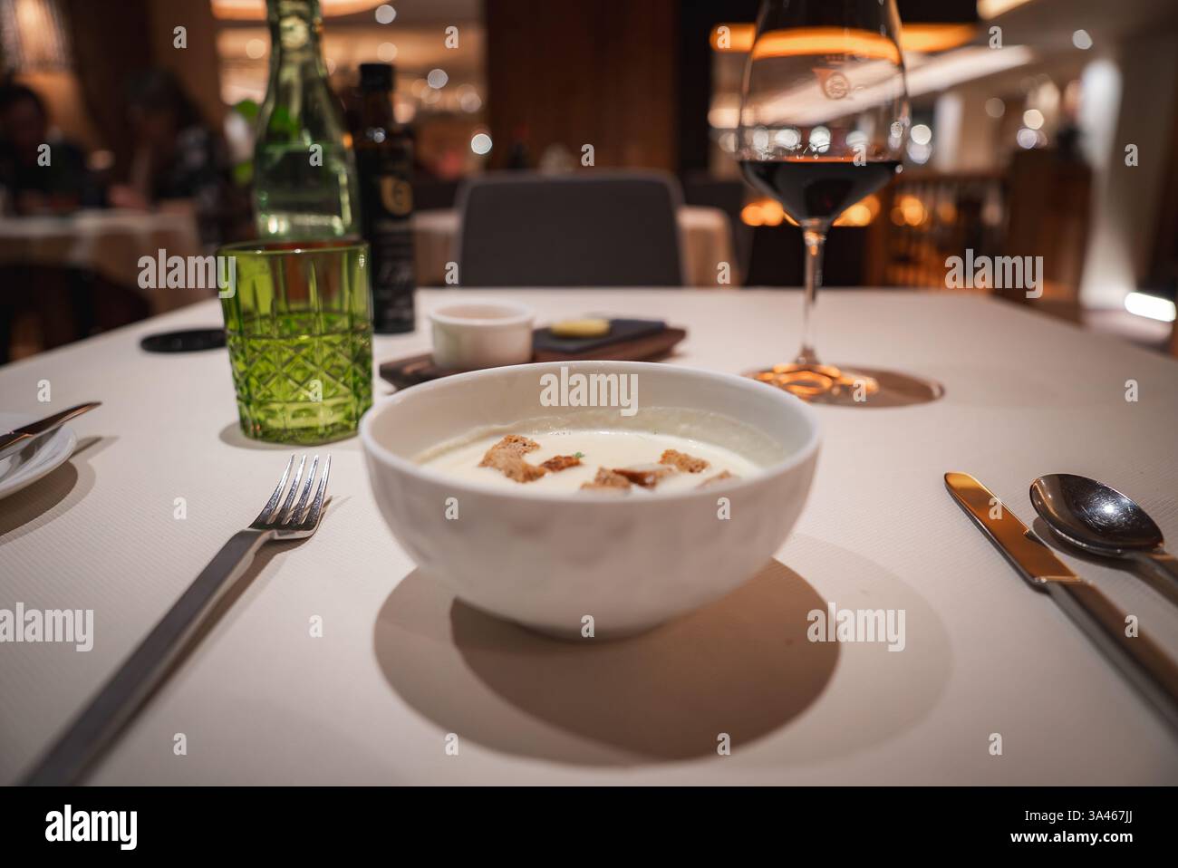 Fine Dining Table Setup in a Luxury Restaurant in Ischgl, Austria Stock ...