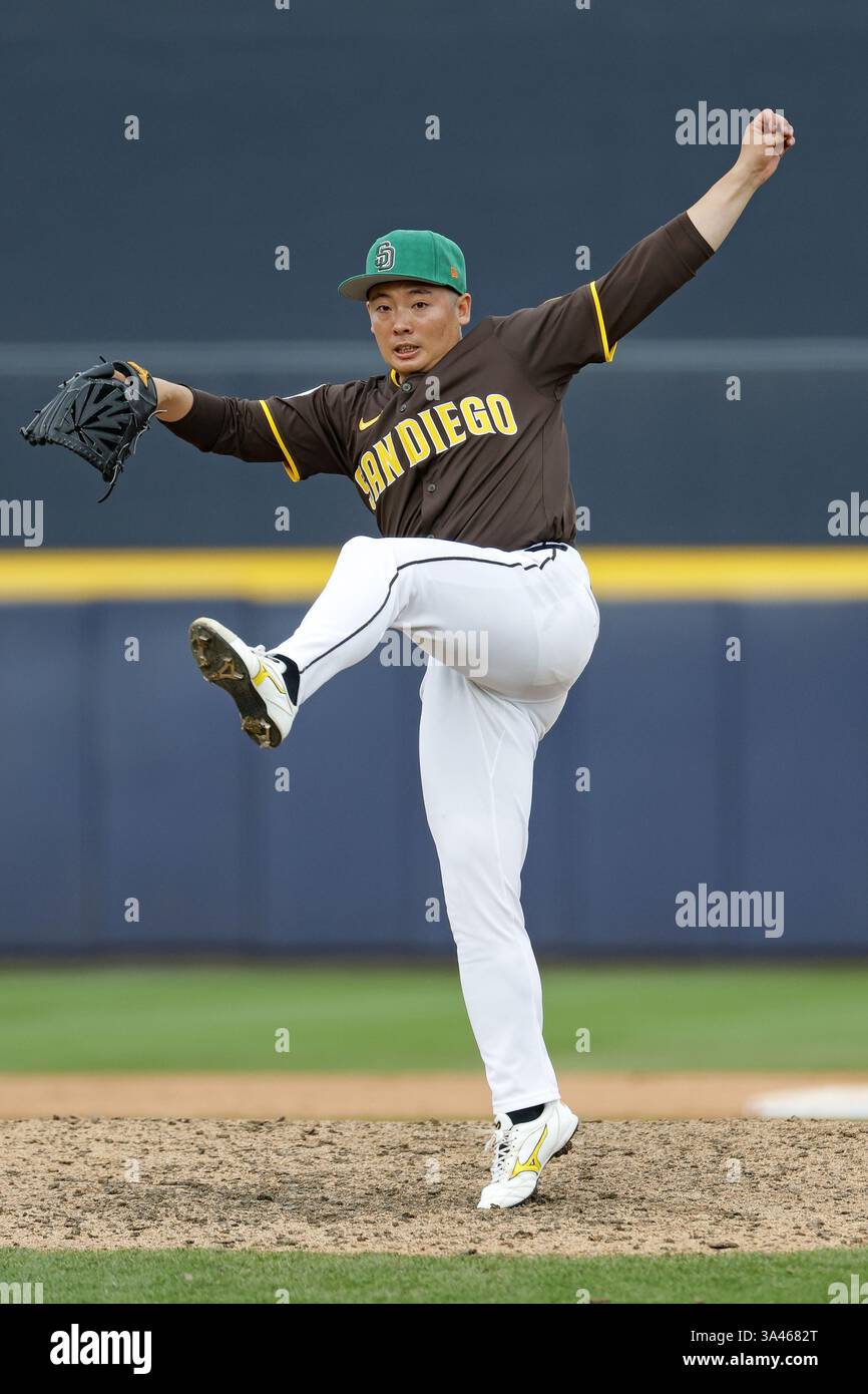 San Diego Padres pitcher Yuki Matsui throws against the Milwaukee ...