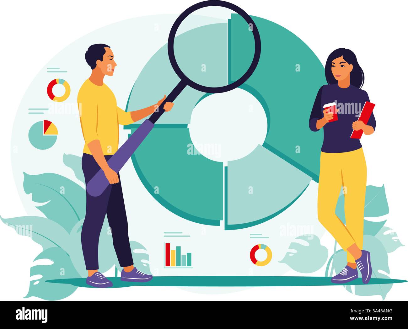 Statistical analysis concept. Analysis for business finance. People ...