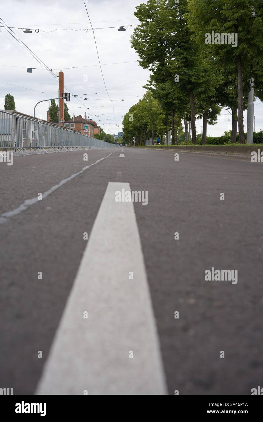 An empty highway in the morning. The road goes into the distance Stock ...
