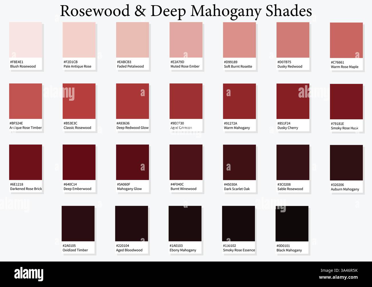 Color Palette 26 Rosewood And Deep Mahogany Dark Red Maroon Warm