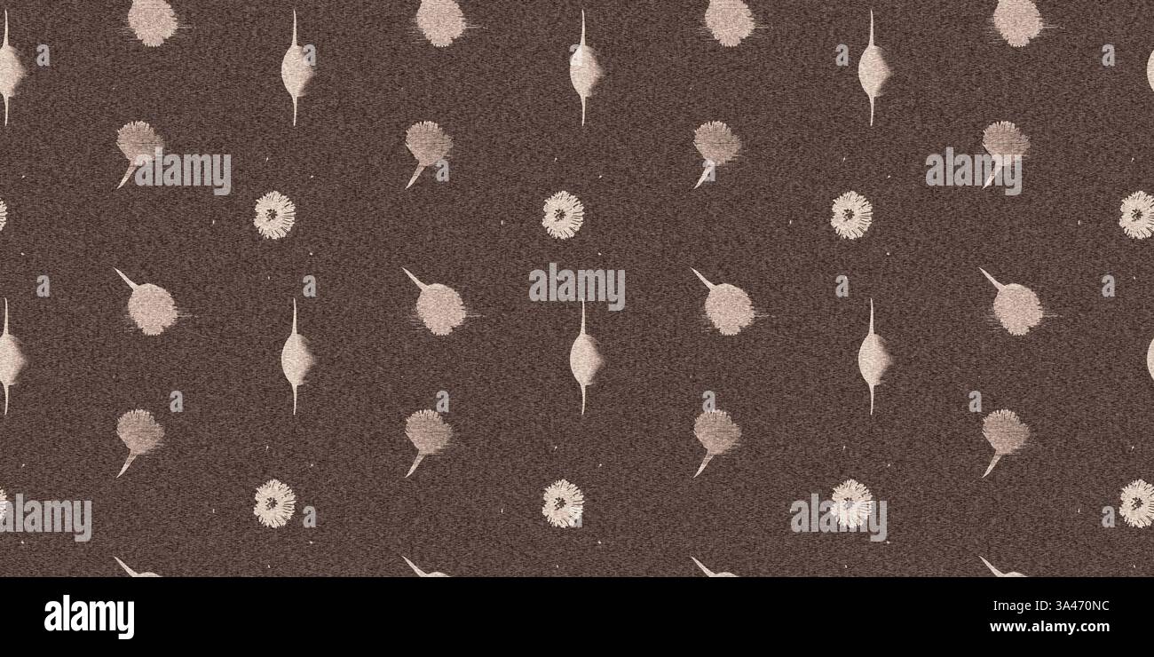 Mocha brown linen floral patterns seamless patterns border design ...
