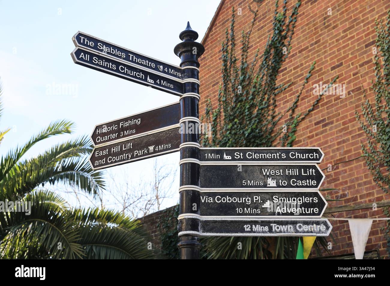 The pretty High Street in Hastings Old Town full of independent shops ...