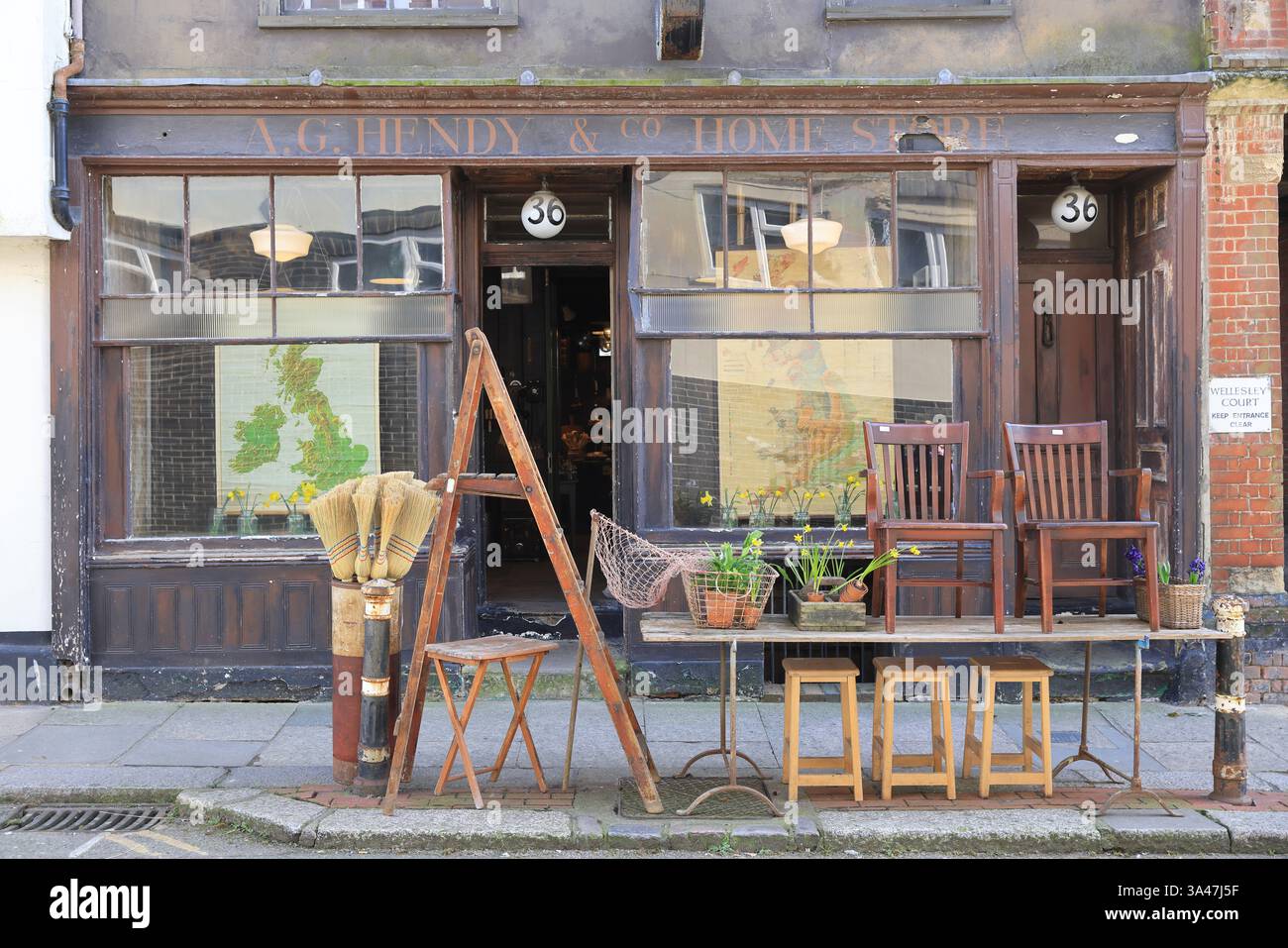 The pretty High Street in Hastings Old Town full of independent shops ...