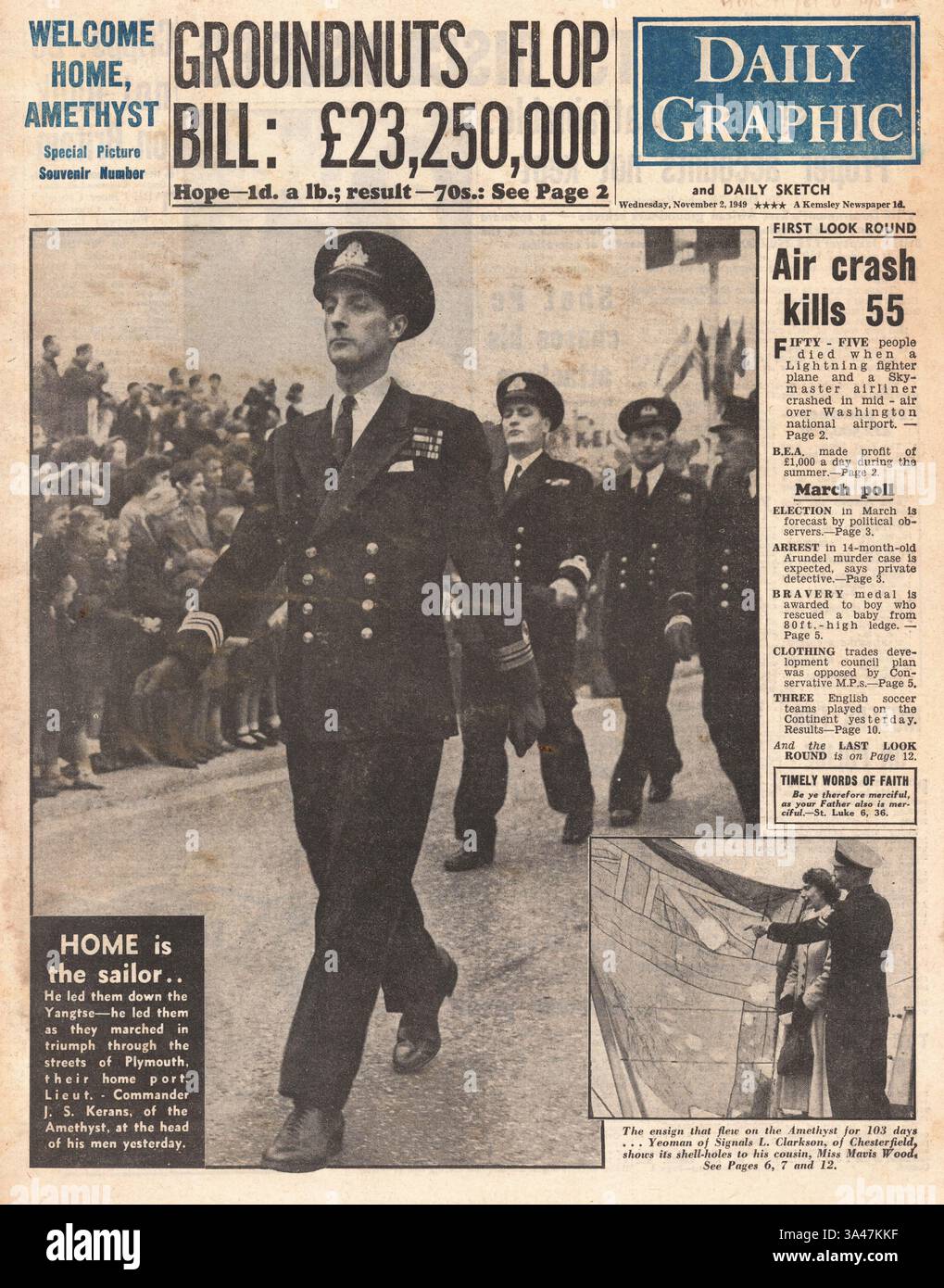 1949 Daily Graphic front page reporting Tanganyika groundnut scheme ...