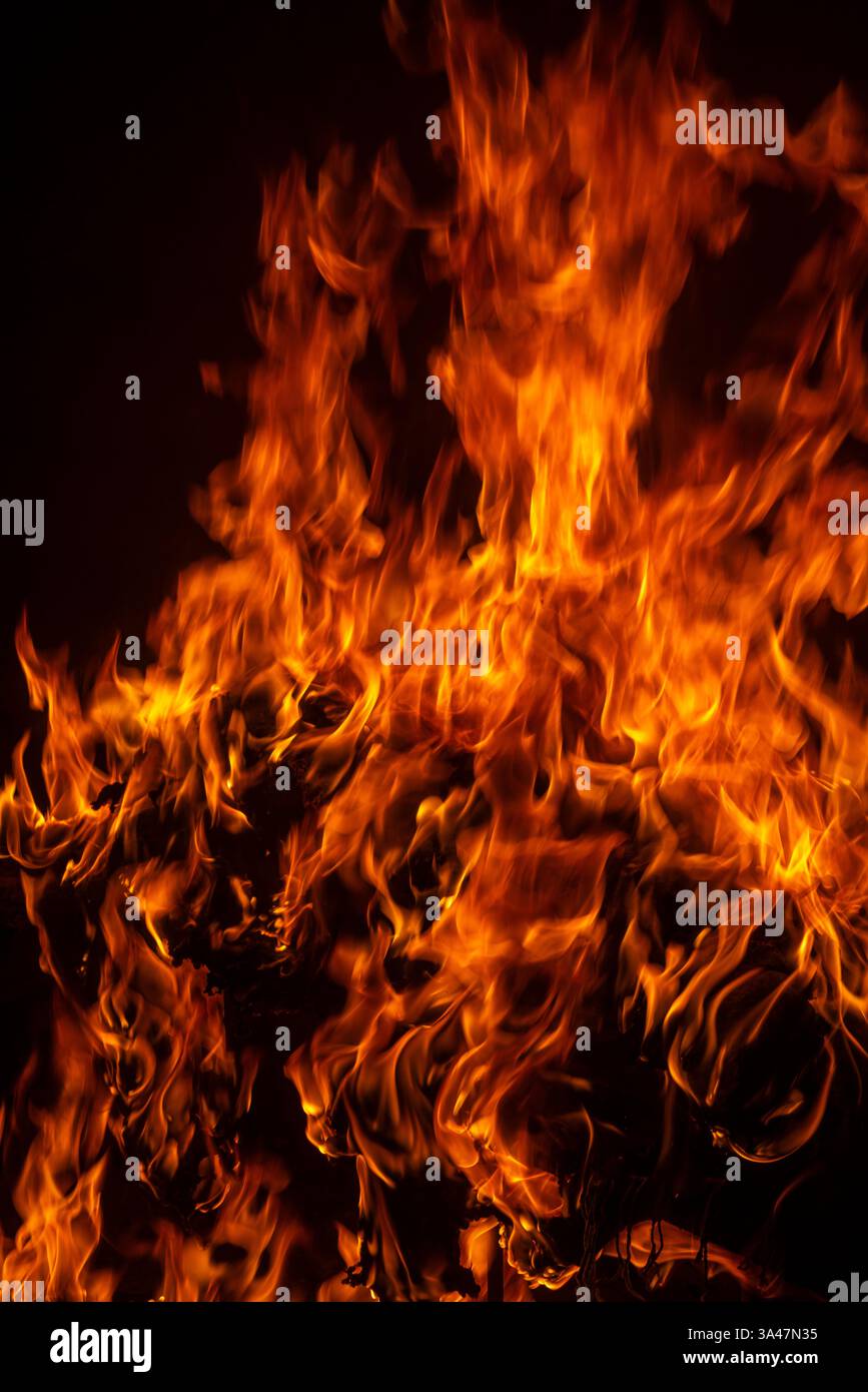 Abstract blaze fire flame texture for banner background. Fire flames on ...