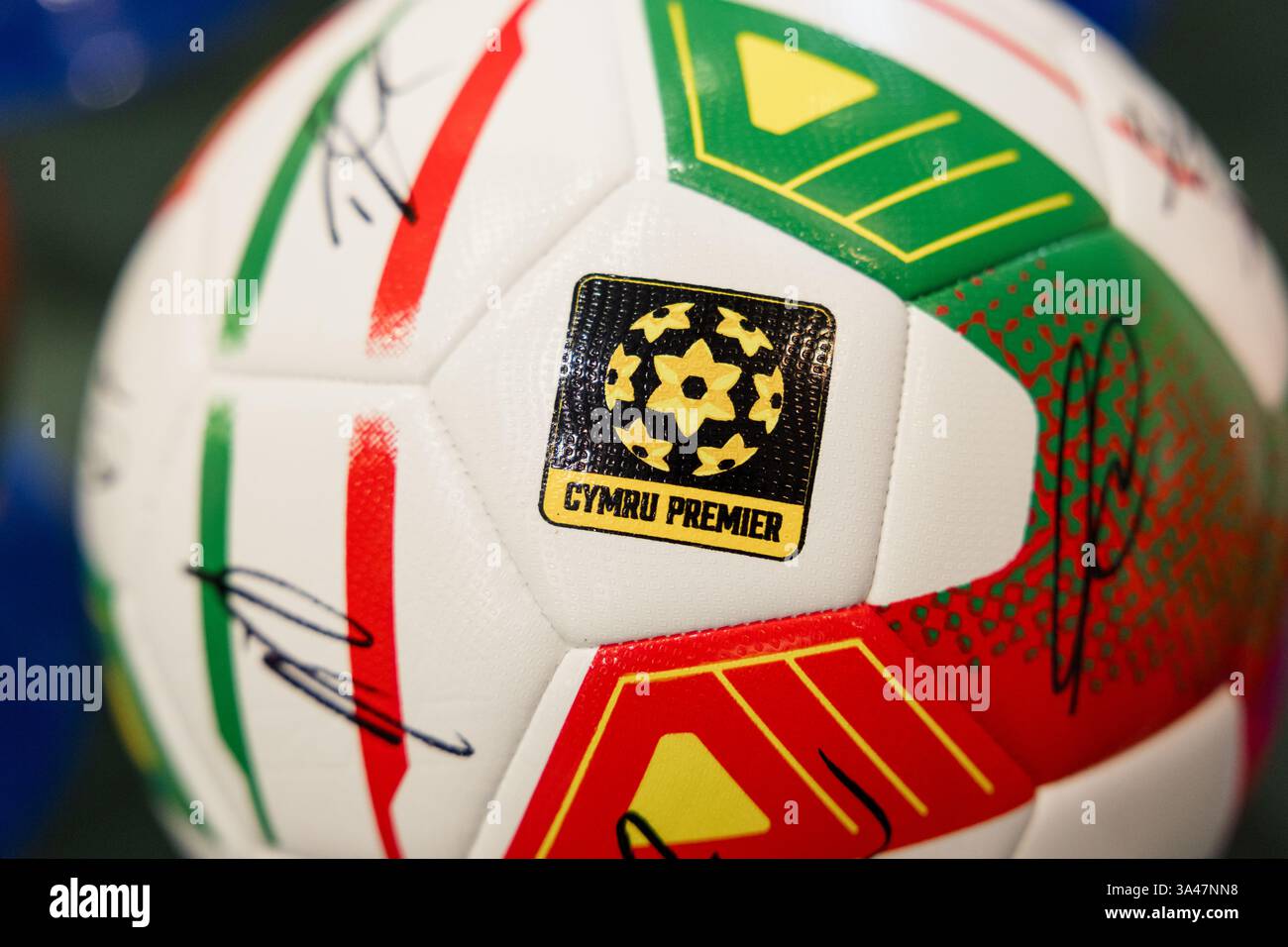PONTYCLUN, UK. 18th Mar, 2025. Macron ball during a media session at ...
