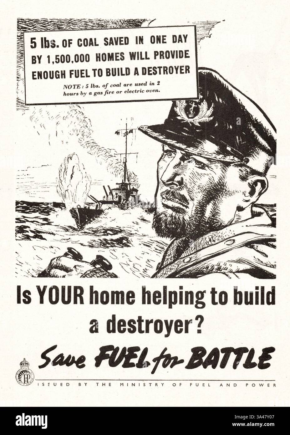 Wartime fuel conservation advert Stock Photo - Alamy