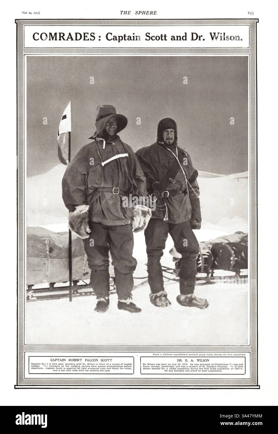 1913 the sphere captain scott and edward wilson hi-res stock ...