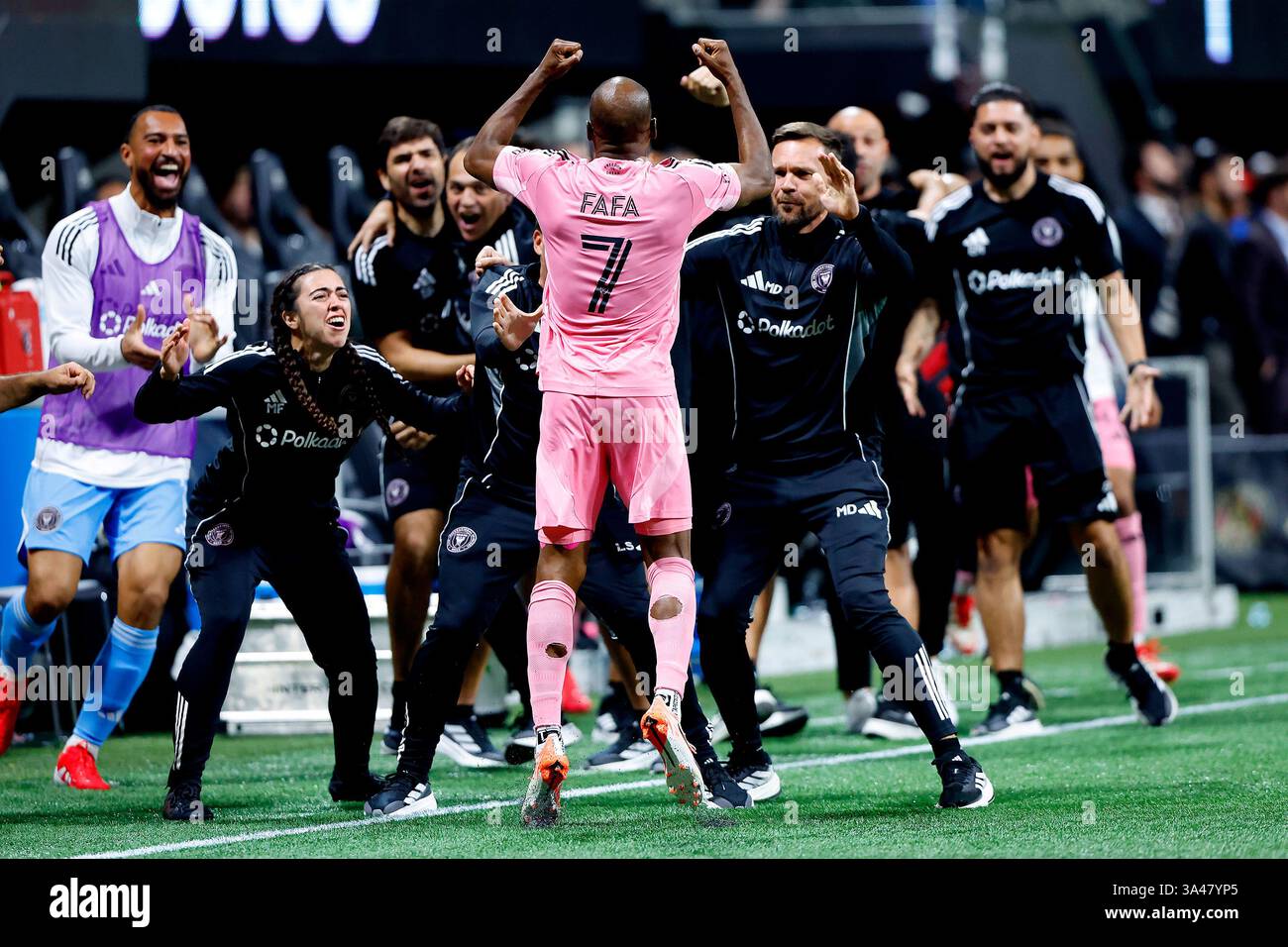 ATLANTA, GA - MARCH 16: Fafa Picault #7 of Inter Miami CF reacts ...