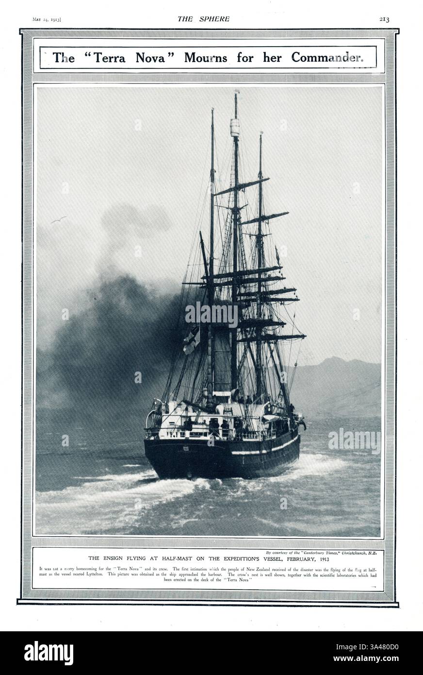 1913 the sphere captain scotts ship terra nova hi-res stock photography ...
