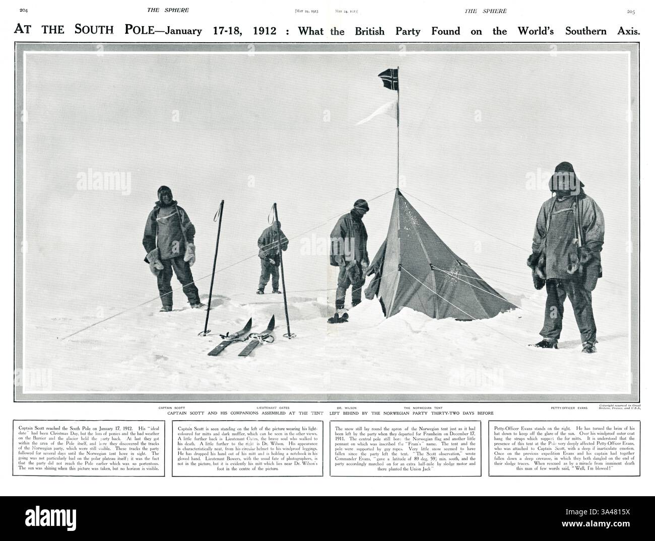 1913 the sphere captain scott at the south pole hi-res stock photography and images - Alamy