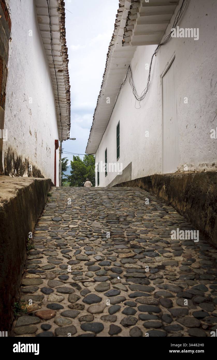 Dec. 25, 2009 - Medellin, Antioquia, Colombia - Colonial Street in the ...