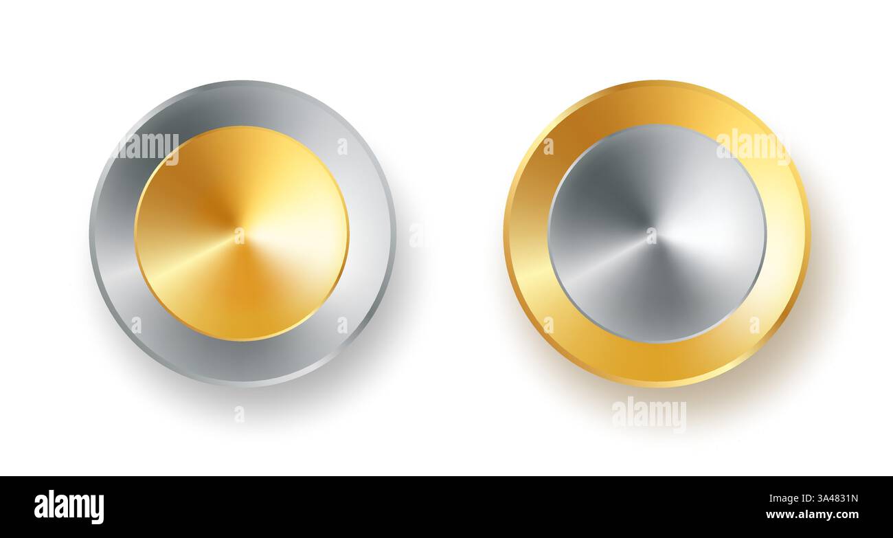 Vector set golden and silver web luxury award banners. Vector premium web metalic banners or ...