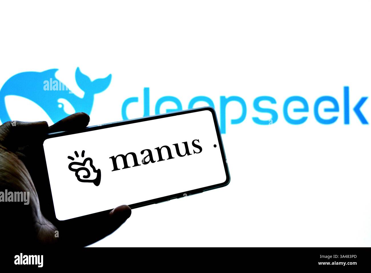 In this photo illustration, a manus logo is seen displayed on a ...