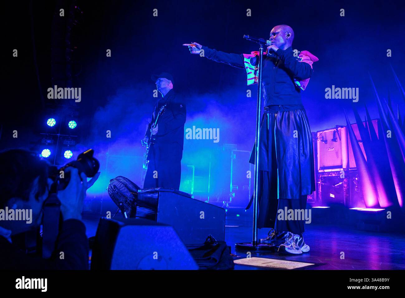 18 March 2025, Berlin: The singer Skin (r), real name Deborah Anne Dyer ...