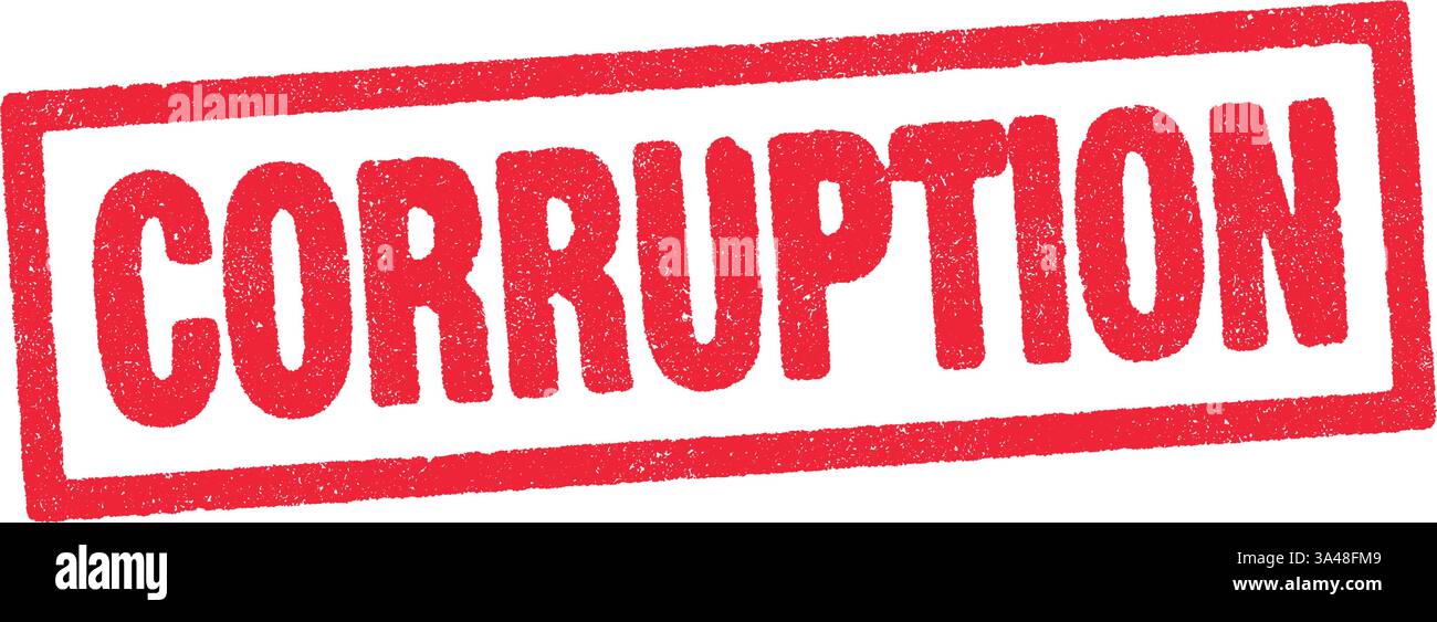 Vector illustration of the word Corruption in red ink stamp Stock ...