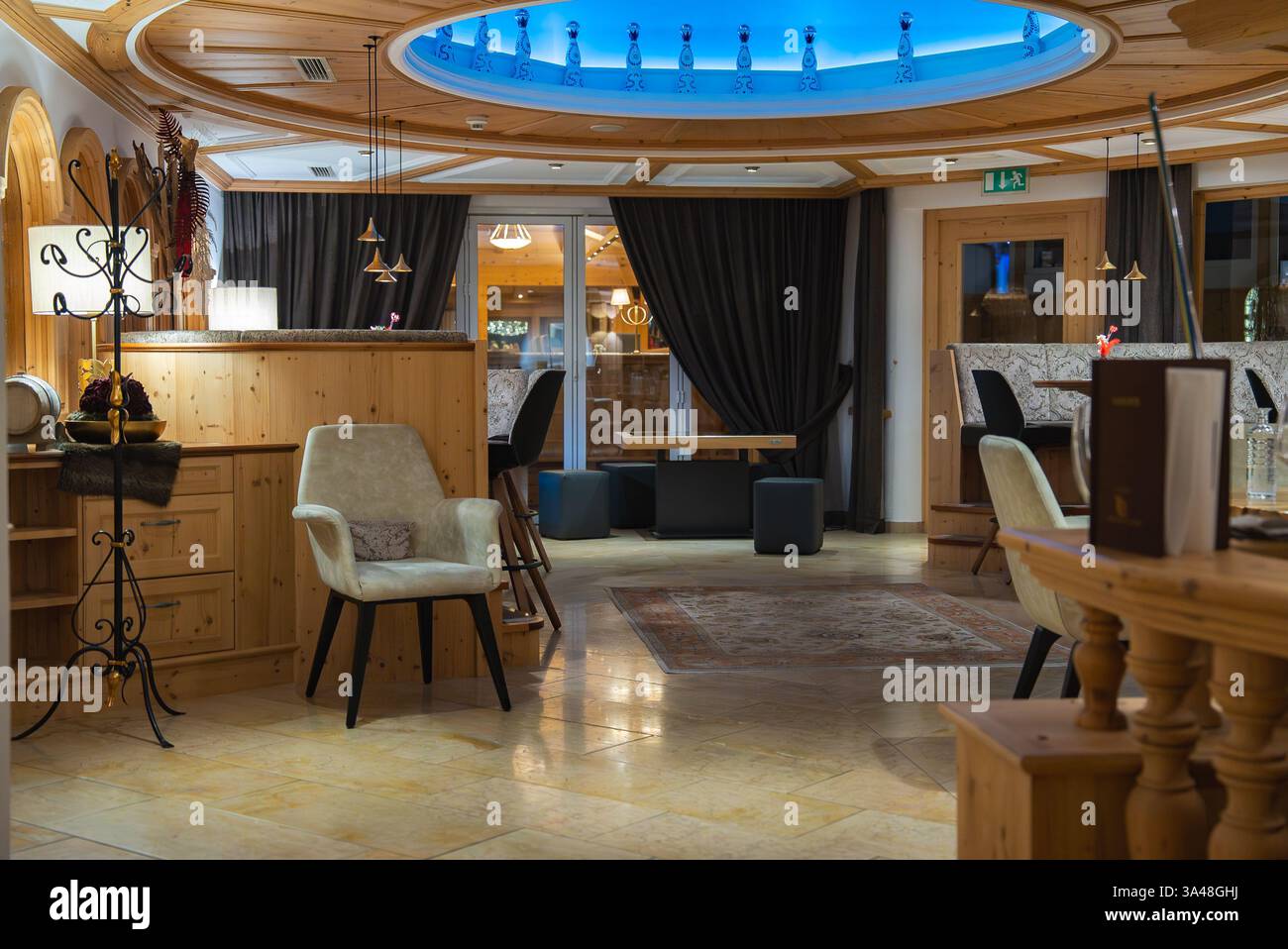 Luxurious Hotel Lounge with Alpine Design in Ischgl, Austria Stock ...