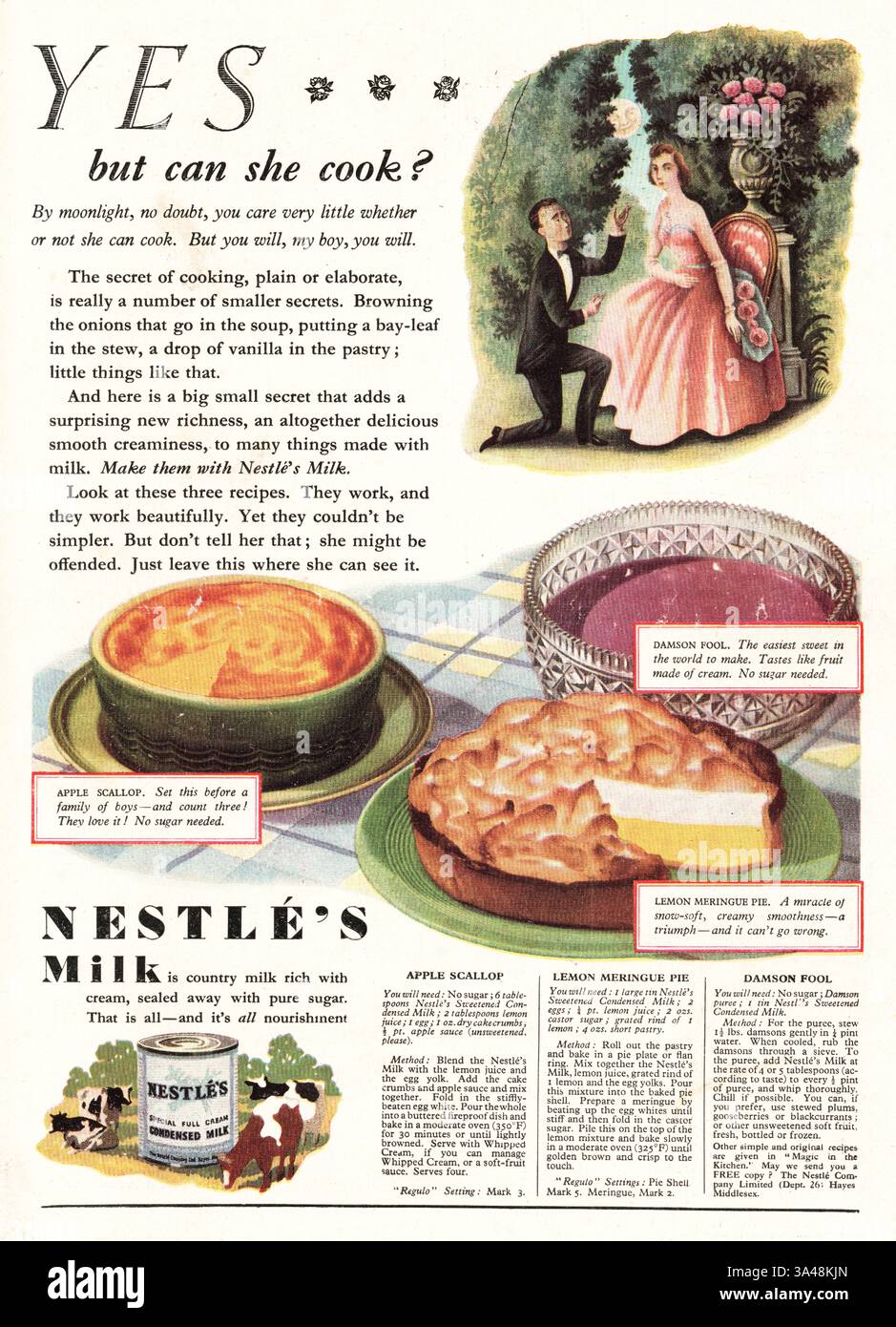 1950 uk advert nestles milk hi-res stock photography and images - Alamy