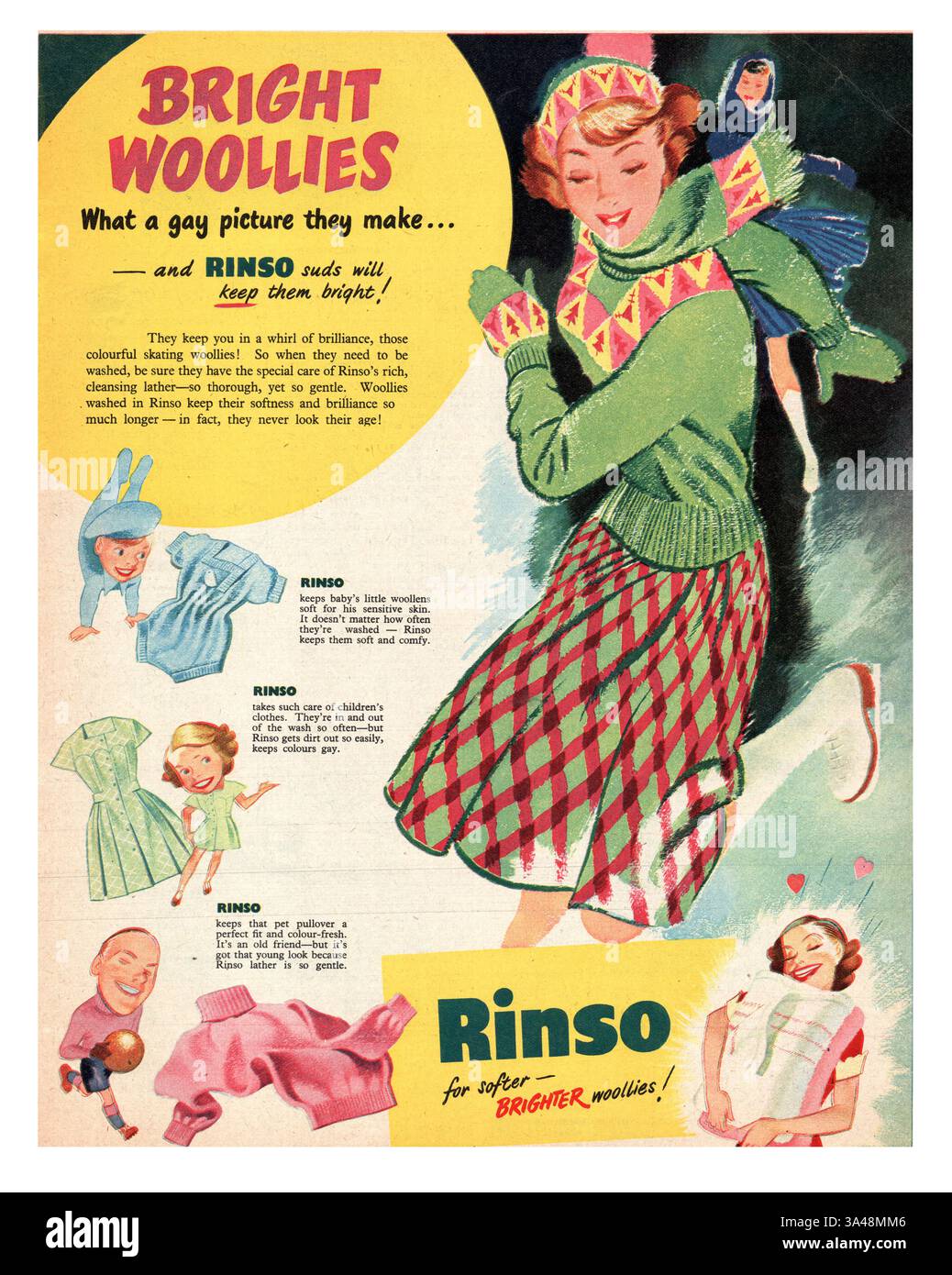 1950 UK advert Rinso washing powder Stock Photo - Alamy