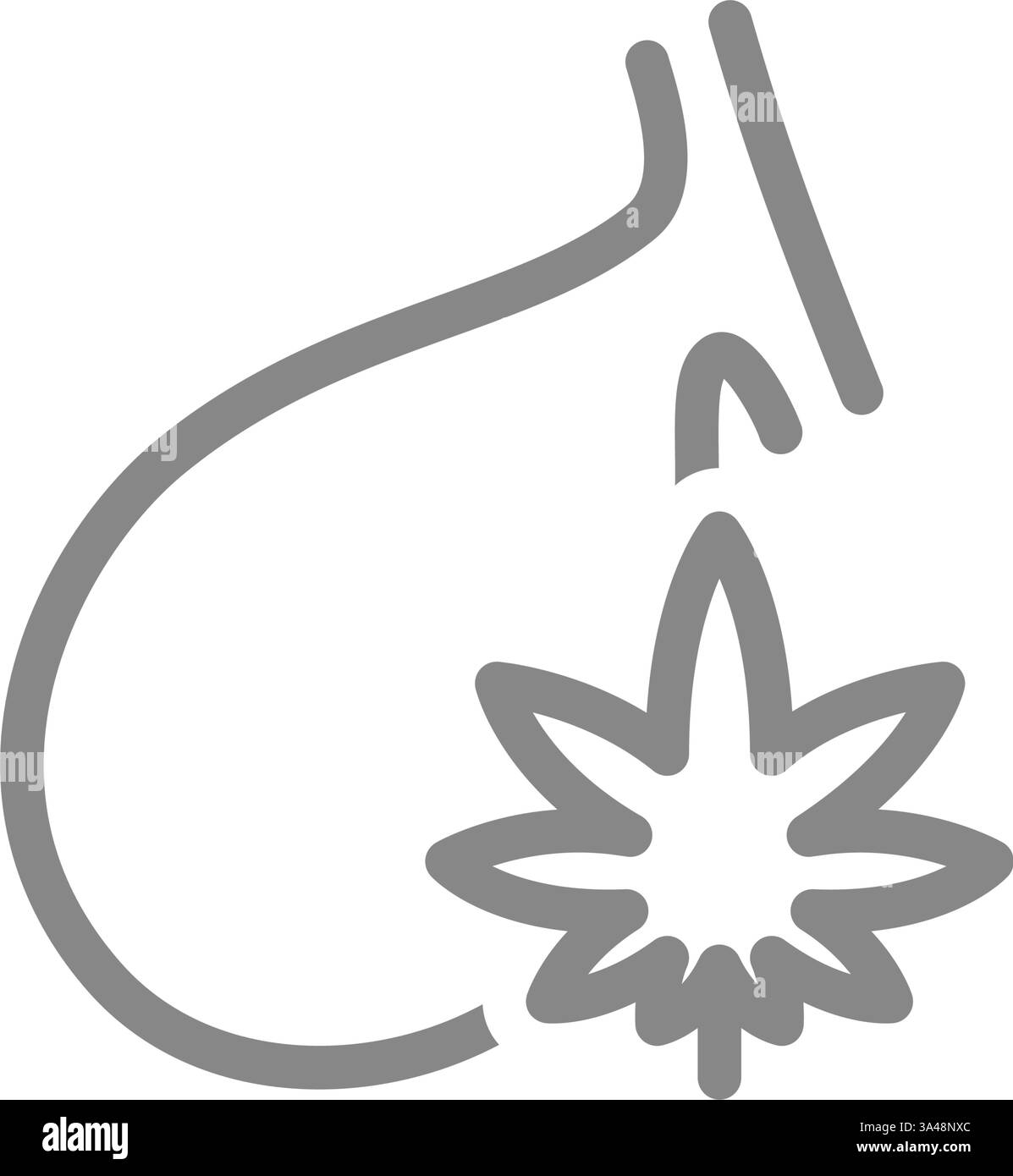 Gallbladder with marijuana leaf line icon. Cannabis treatment ...