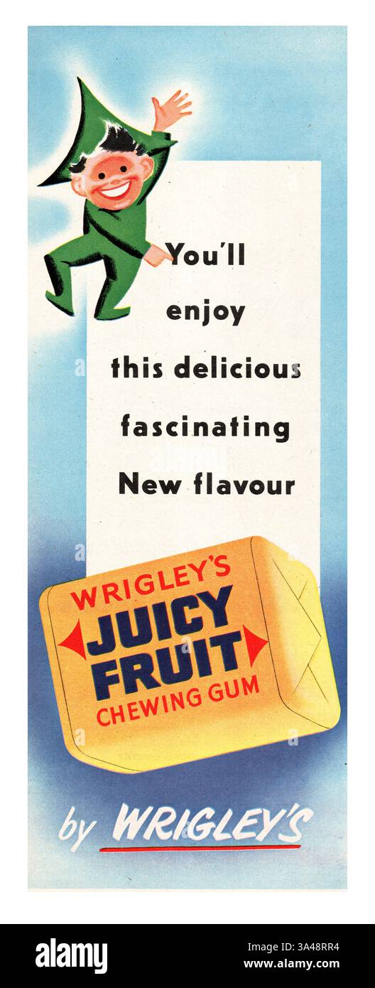 1951 UK advert Wrigleys chewing gum Stock Photo - Alamy