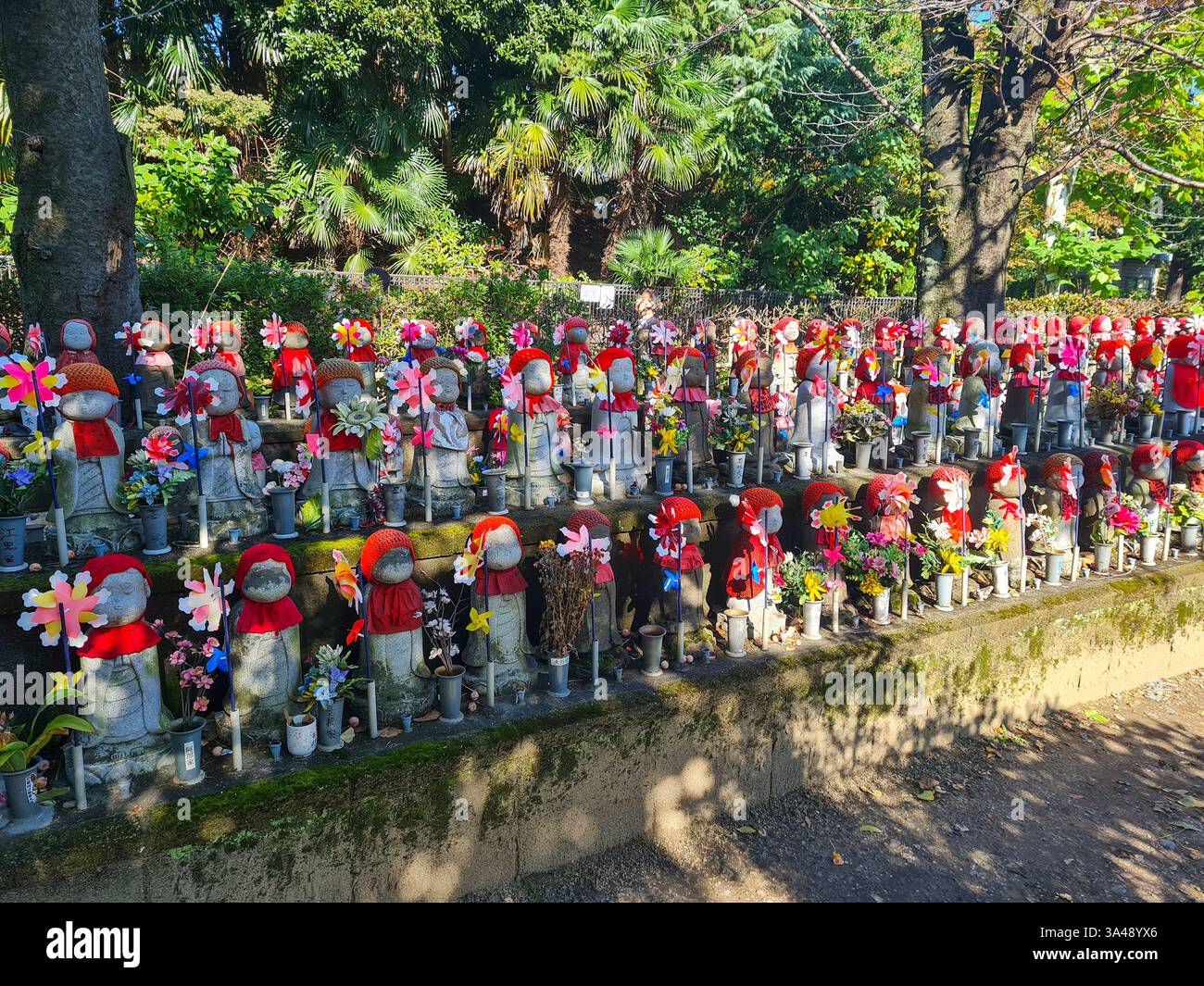 Jizo statues in the Garden of Unborn Children in Zojo-ji temple in ...