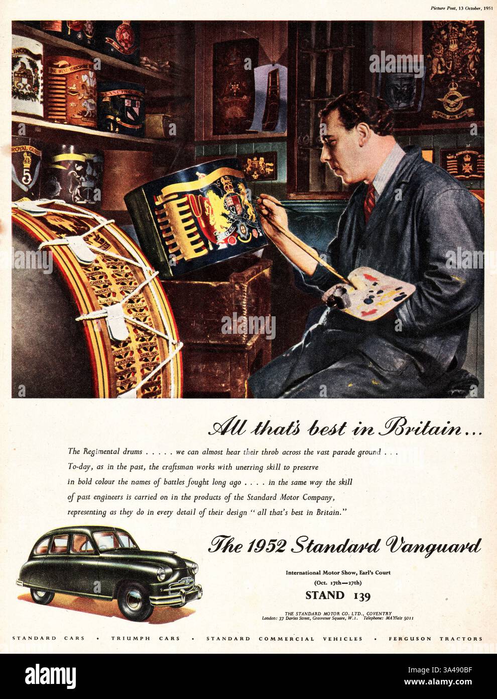 1951 UK advert Standard Vanguard cars 1952 model Stock Photo - Alamy