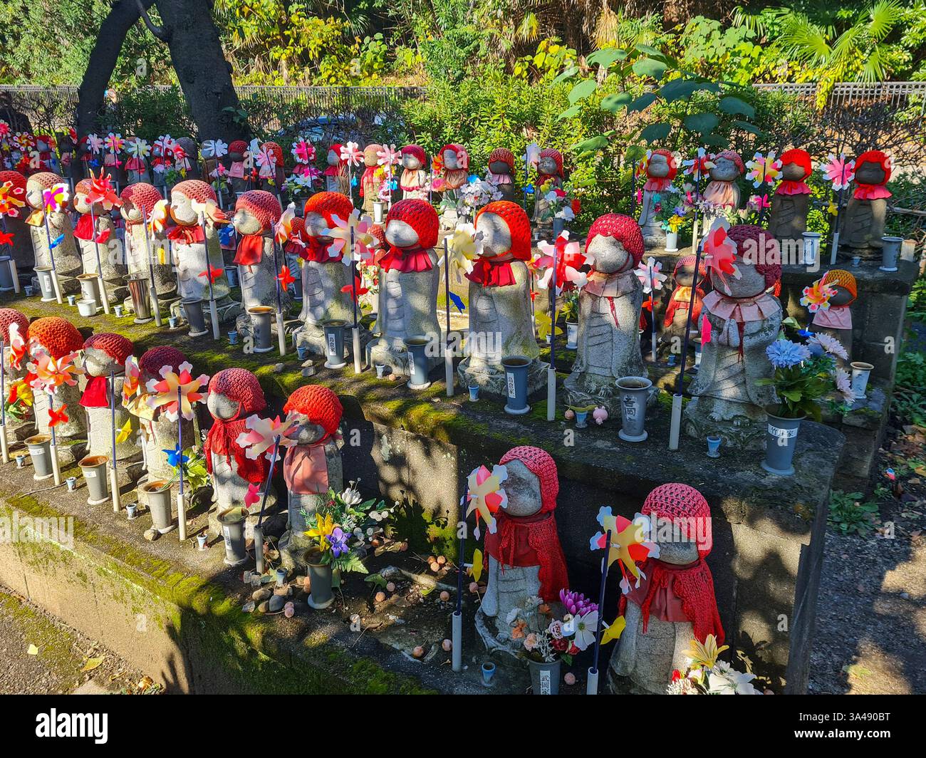 Jizo statues in the Garden of Unborn Children in Zojo-ji temple in ...