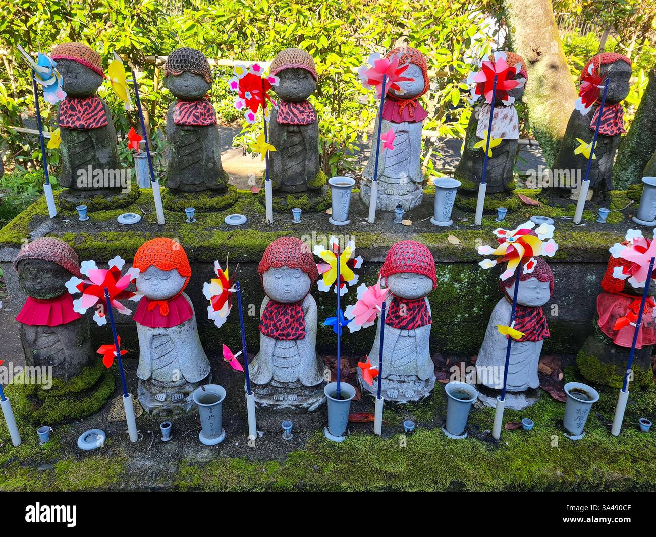 Jizo statues in the Garden of Unborn Children in Zojo-ji temple in ...