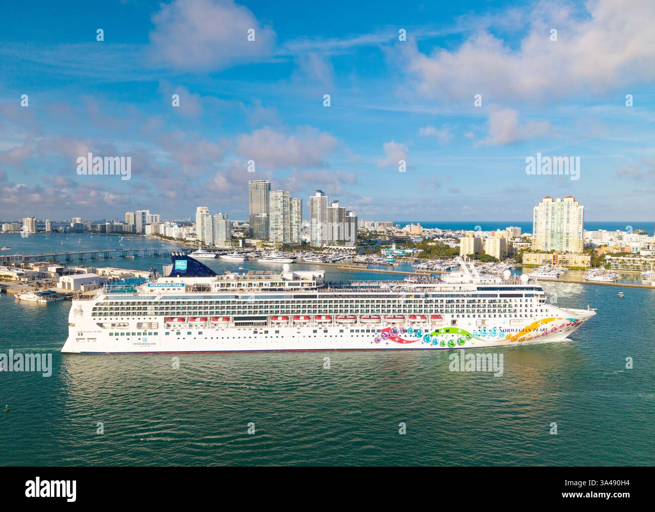 Miami, Florida, USA - February 03, 2025: Cruise ship tour and travel at ...
