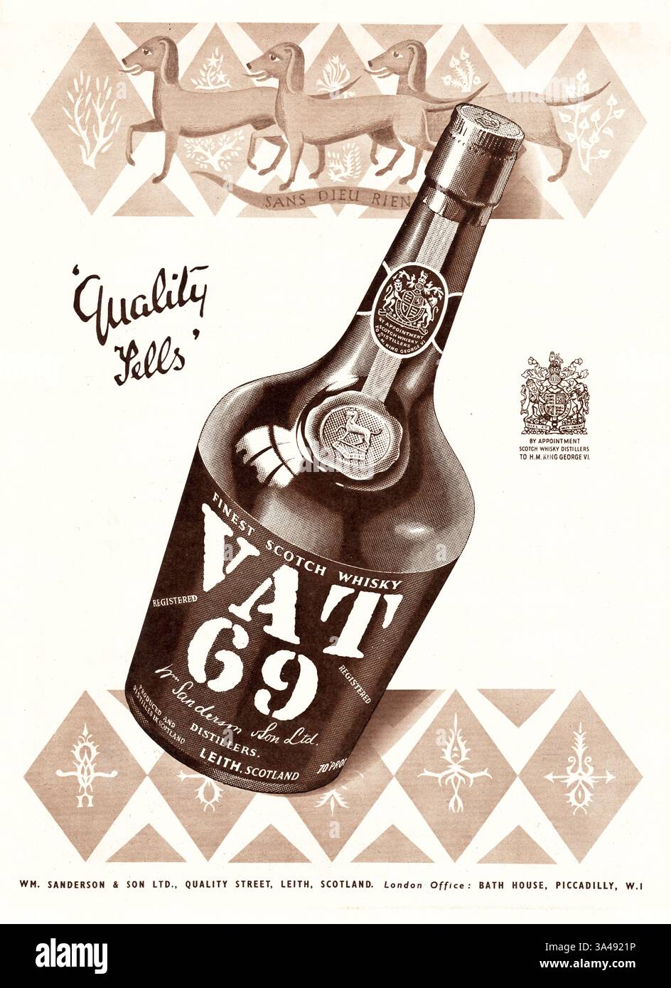 1951 uk advert vat 69 whisky hi-res stock photography and images - Alamy