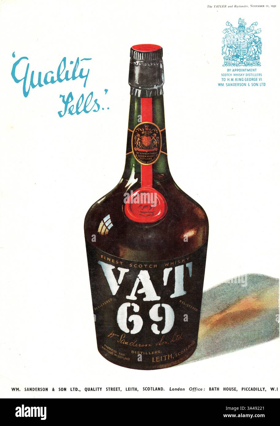 1951 uk advert vat 69 whisky hi-res stock photography and images - Alamy