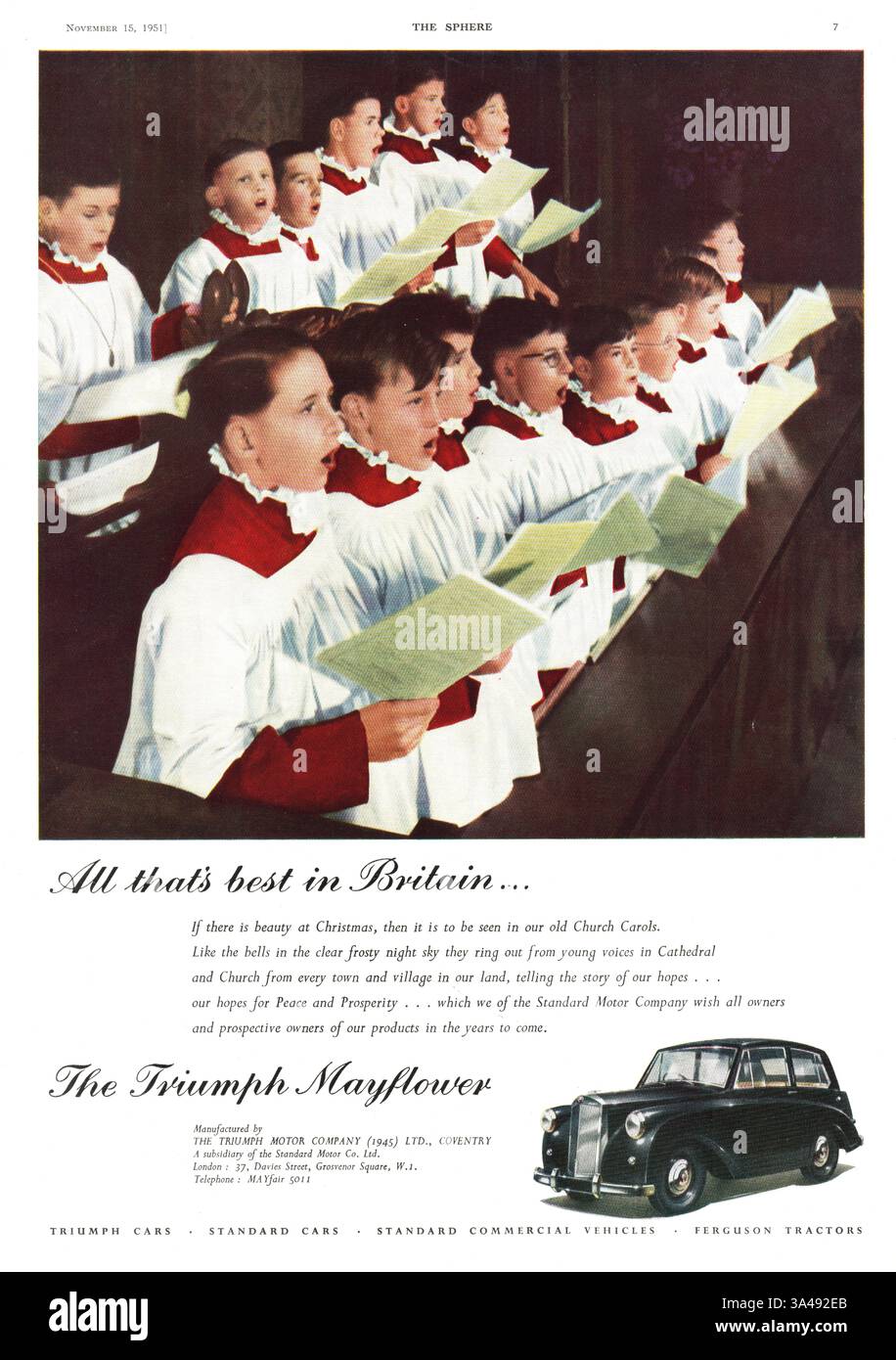 1951 UK advert Triumph Mayflower cars Stock Photo - Alamy