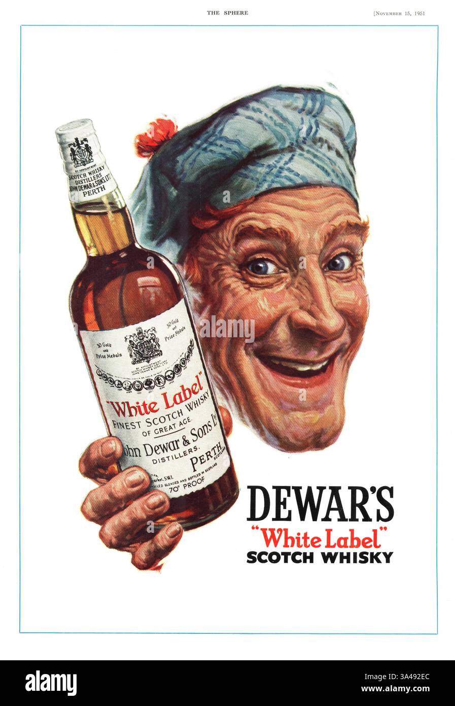 1951 uk advert dewars white label whisky hi-res stock photography and images - Alamy