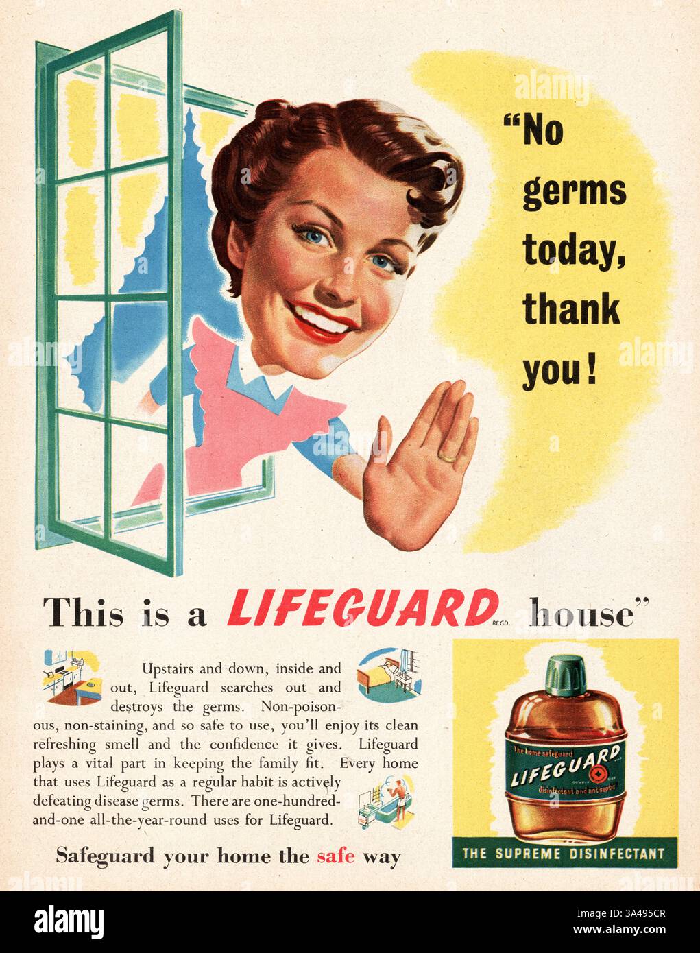 1951 uk advert lifeguard disinfectant hi-res stock photography and images - Alamy