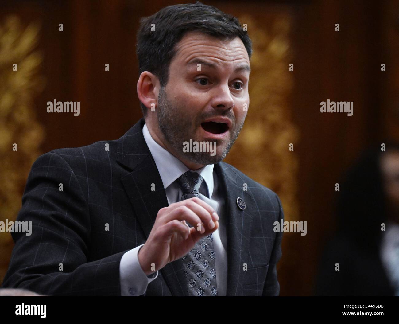 Quebec, Canada. 18th Mar, 2025. Parti Quebecois Leader Paul St-Pierre ...
