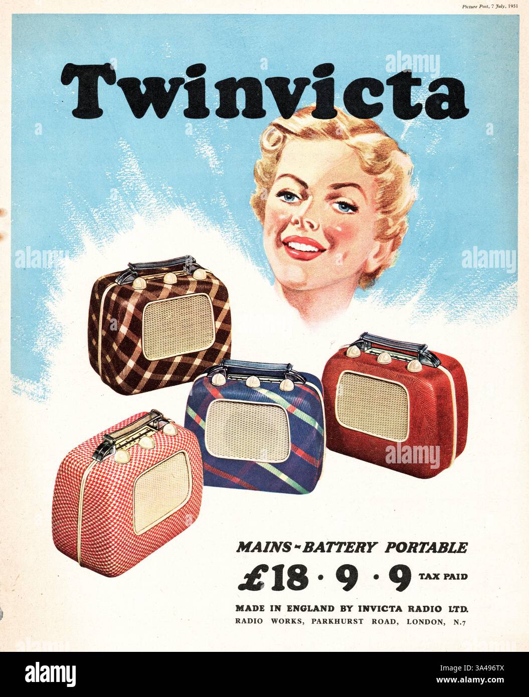 1951 uk advert twinvicta portable radio hi-res stock photography and ...