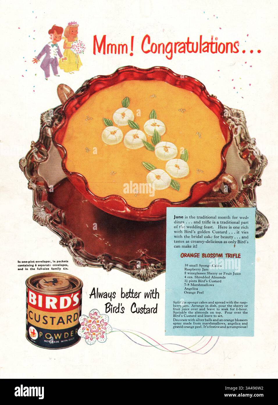 1951 UK advert Bird's custard Stock Photo - Alamy