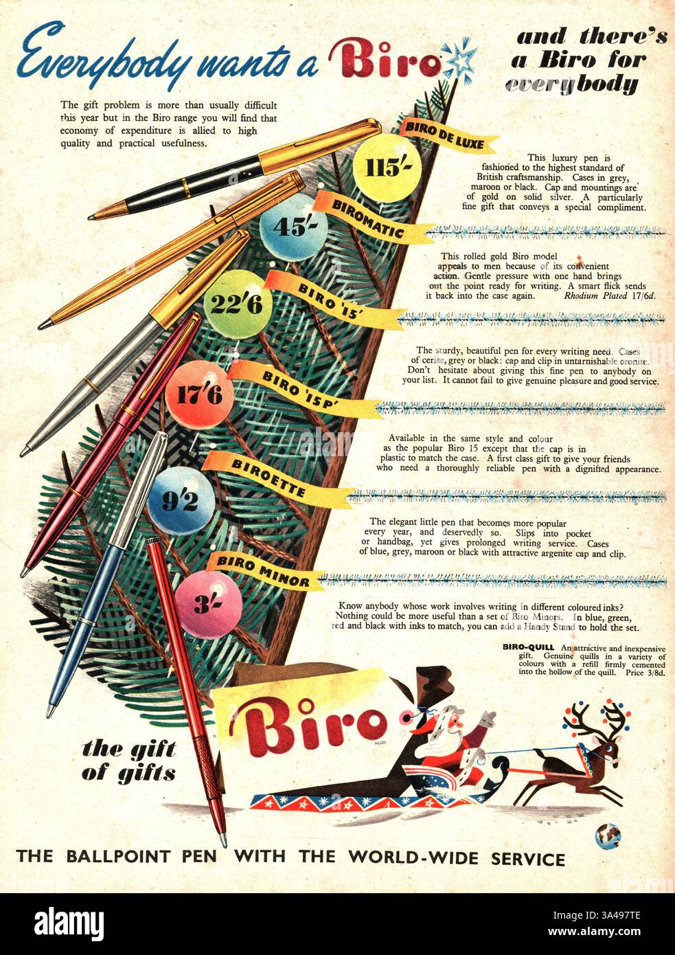 1951 uk advert biro ballpoint pen hi-res stock photography and images ...