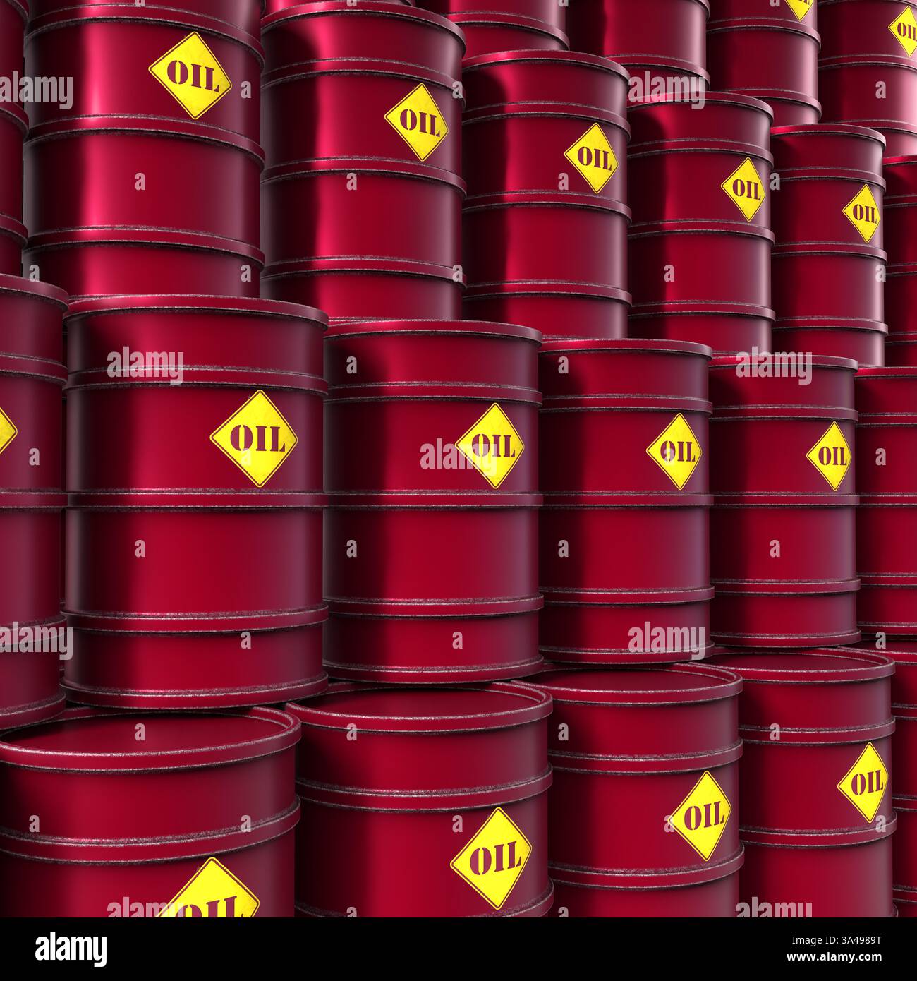 Old scratched red Oil Drums. 3D Rendering Stock Photo - Alamy