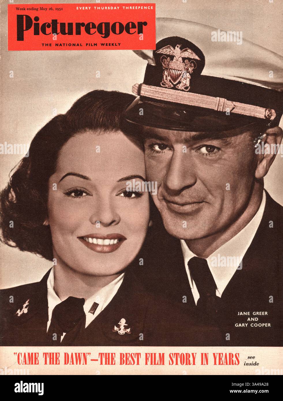 1951 Picturegoer Jane Greer and Gary Cooper Stock Photo - Alamy